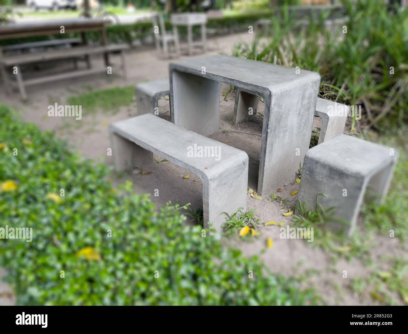 Green tree park area apartment building, stock photo Stock Photo - Alamy