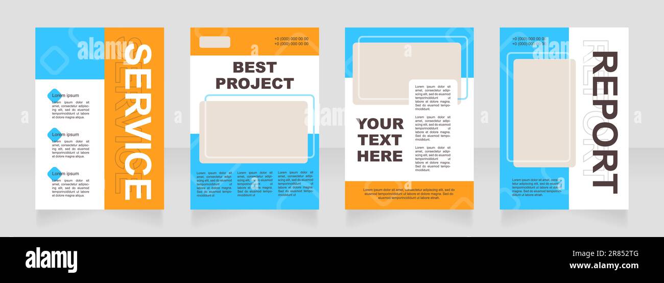 Turquoise and orange blank brochure layout design Stock Vector Image ...