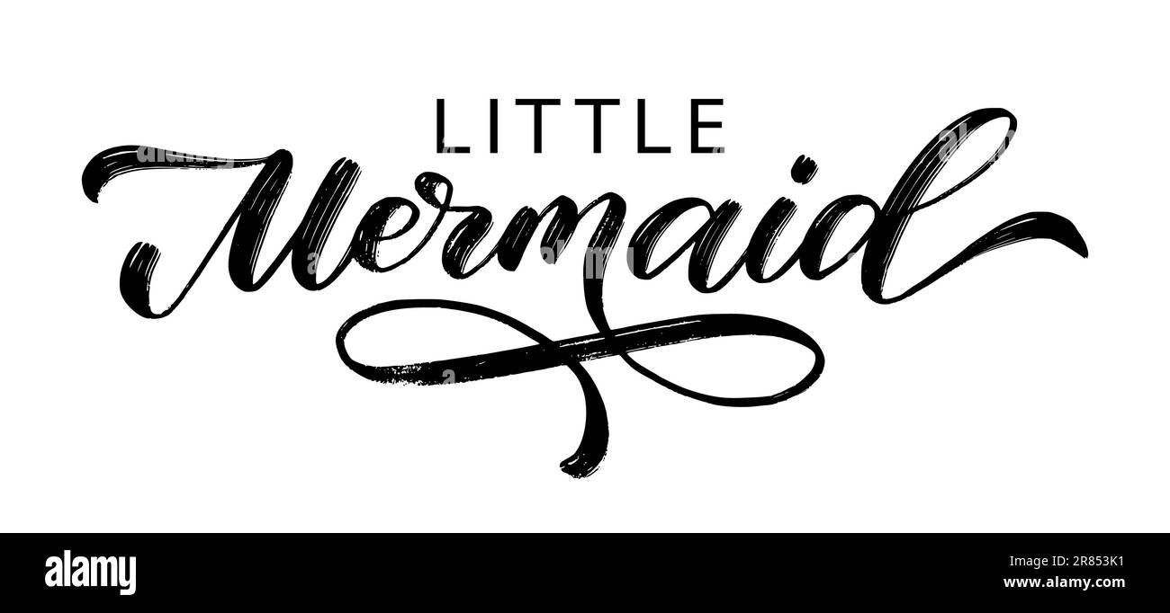 LITTLE MERMAID text logo. Little Mermaid word Vector illustration ...