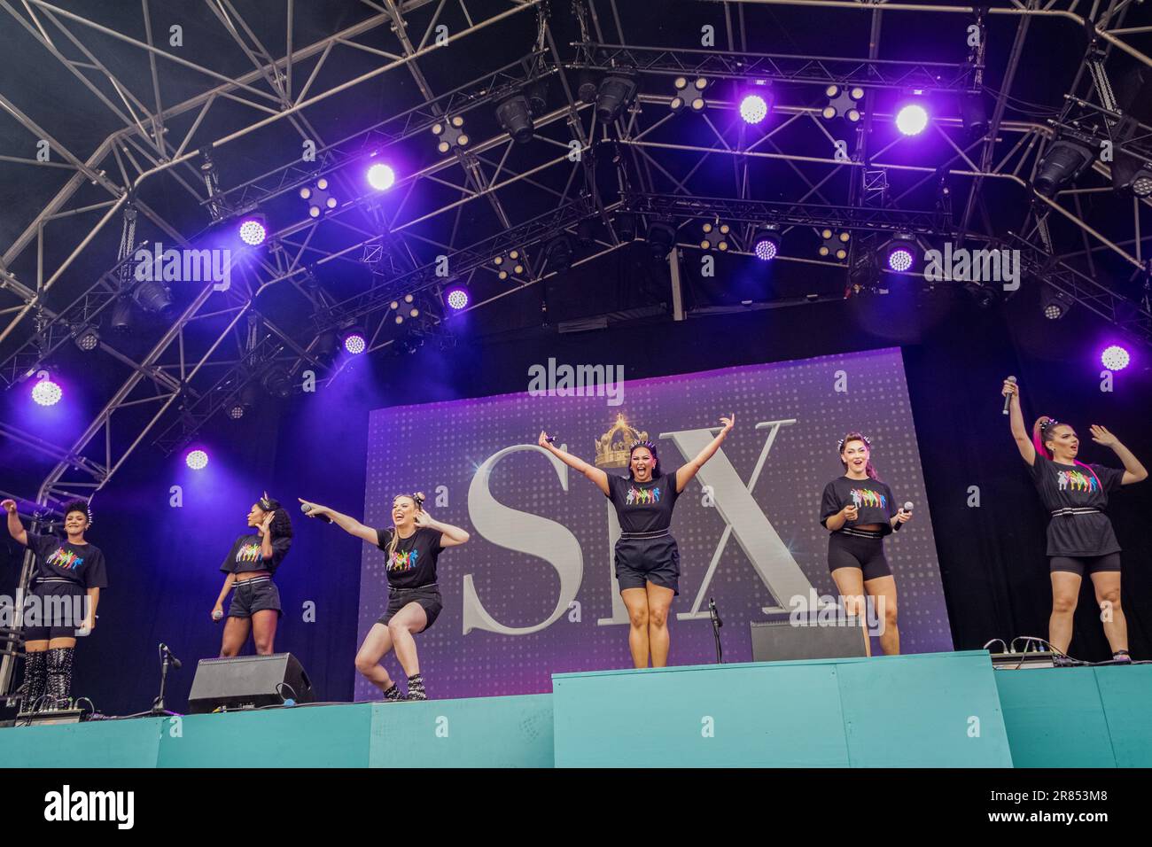 London, UK. 17th June, 2023. The cast members of Six The Musical ...
