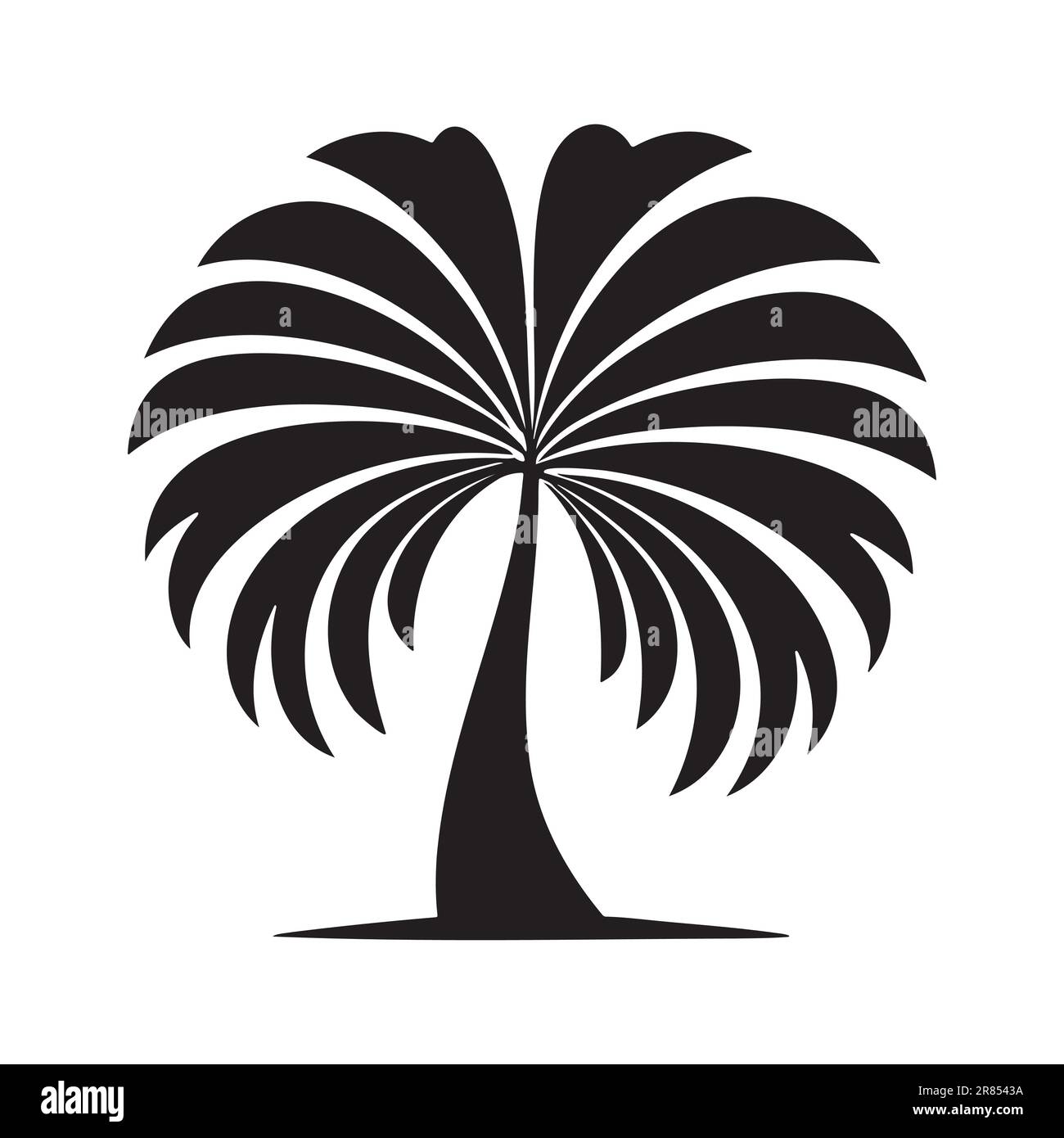 Single Palm Tree Silhouette Clip Art