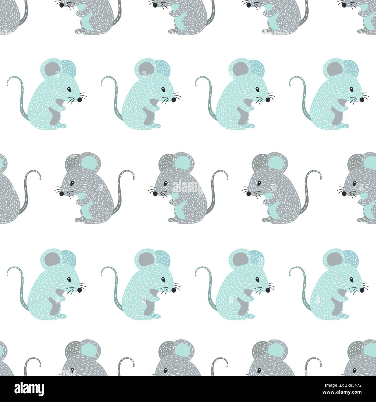 Seamless cute cartoon mice pattern Stock Vector Image & Art - Alamy