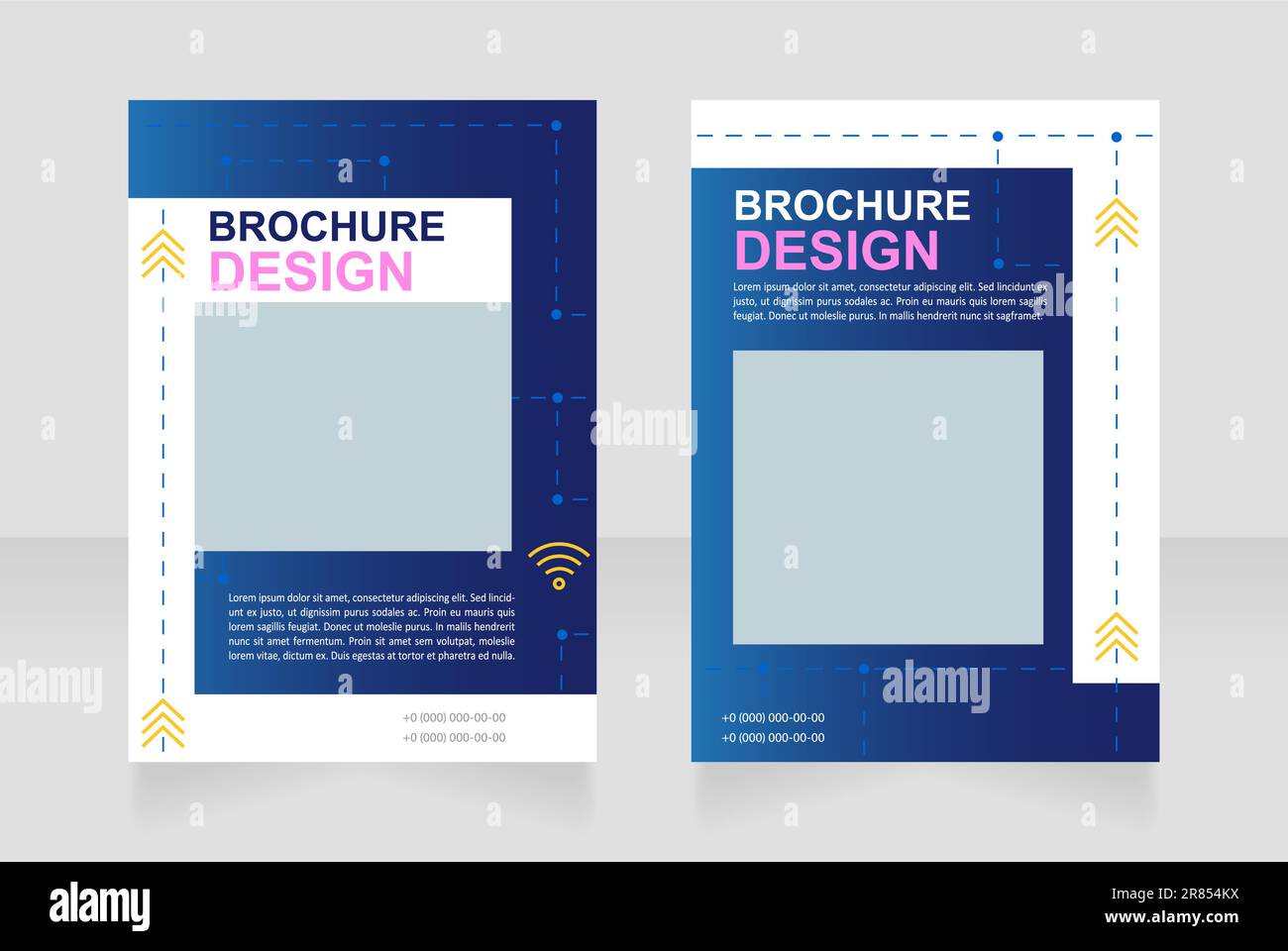 Wireless network building process blank brochure design Stock Vector ...