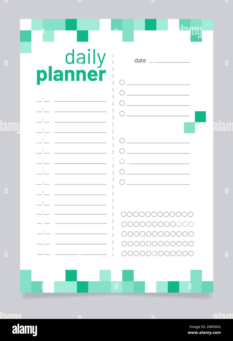 Planner for day worksheet design template Stock Vector Image & Art - Alamy