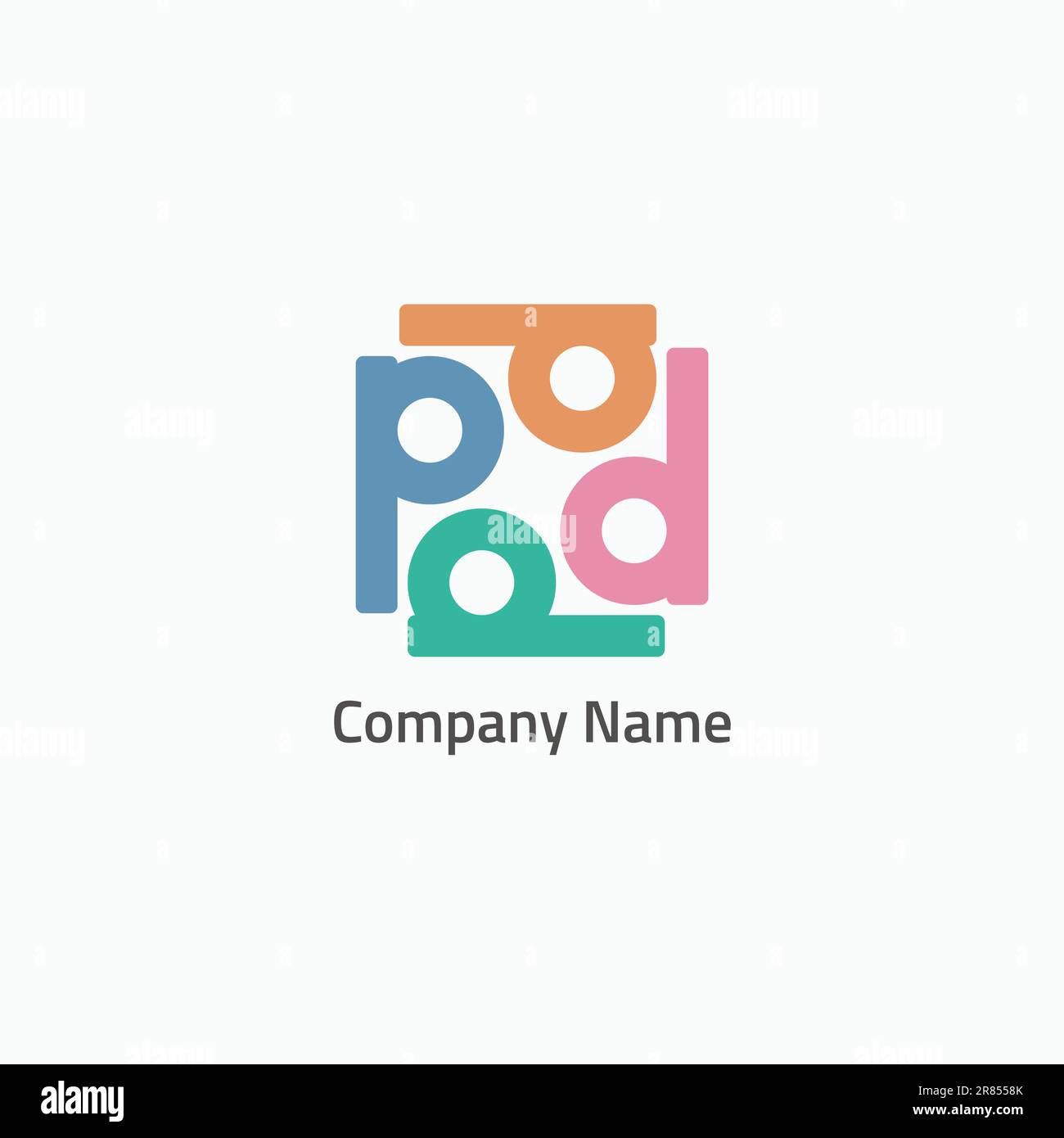 Abstract lettering logo with four colors Stock Vector Image & Art - Alamy