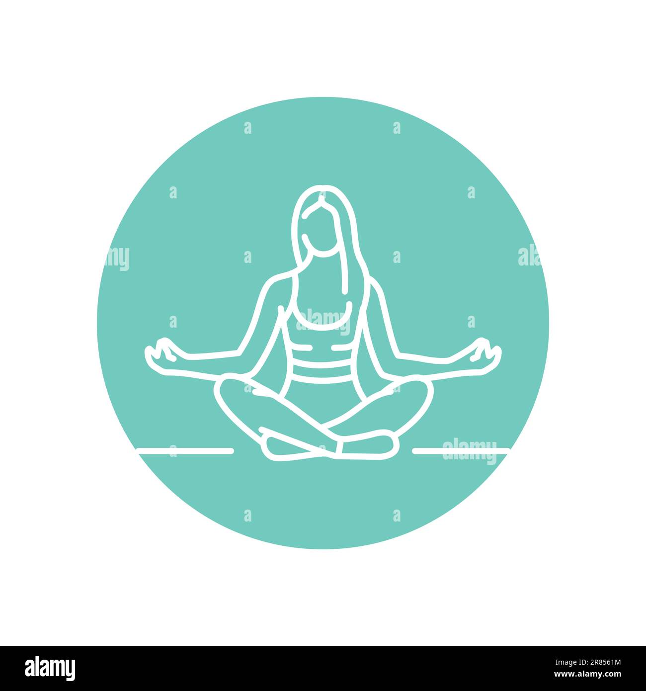 Woman sitting meditating in nature Stock Vector Images - Alamy