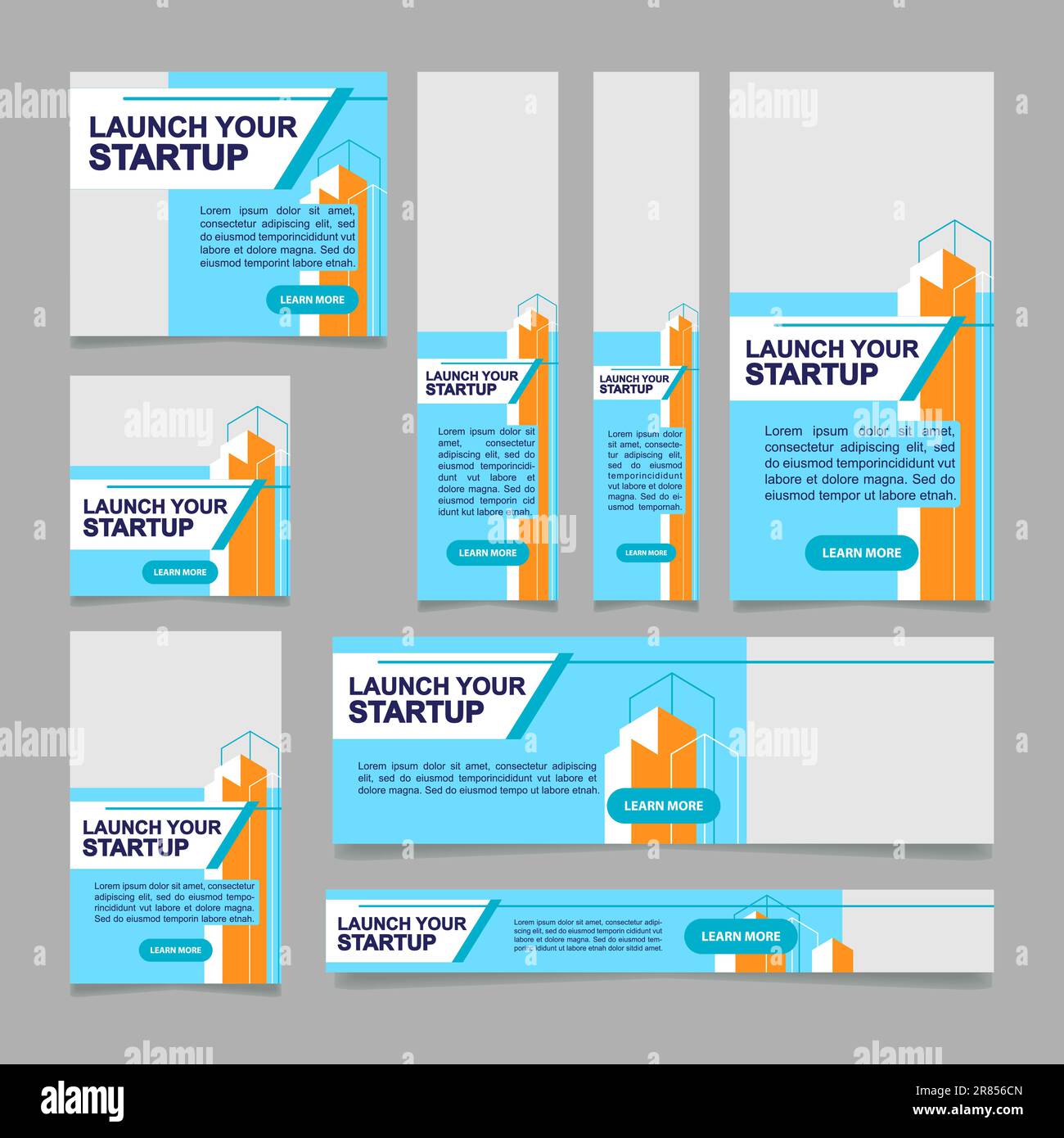 Launching successful company web banner design template Stock Vector ...