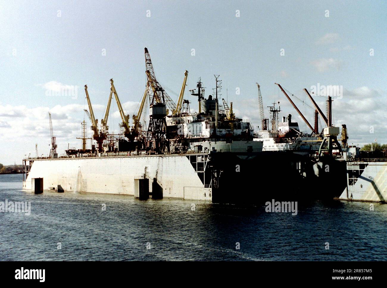 Dry dock of the Riga Shipyard (photo 11.2001 Stock Photo - Alamy