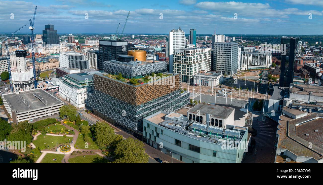Aerial view of the library of Birmingham, Baskerville House, Centenary ...