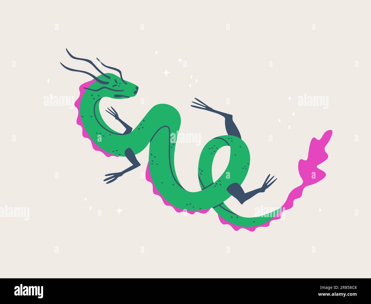 Decorative dragon. Mythological creature. Symbol of the Chinese zodiac ...