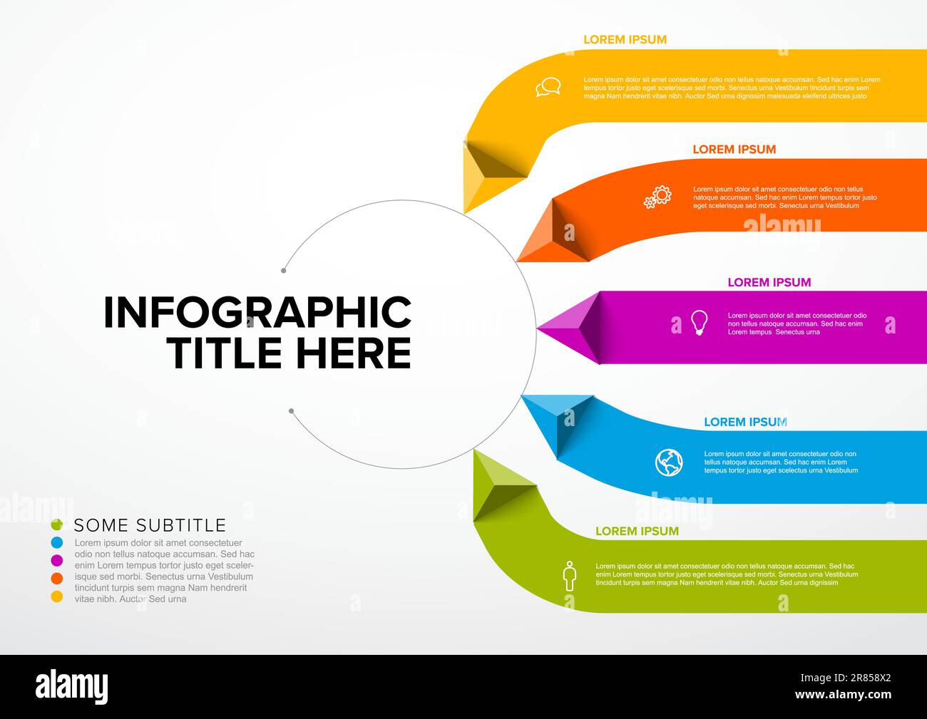 Vector multipurpose Infographic template made from title in big circle ...