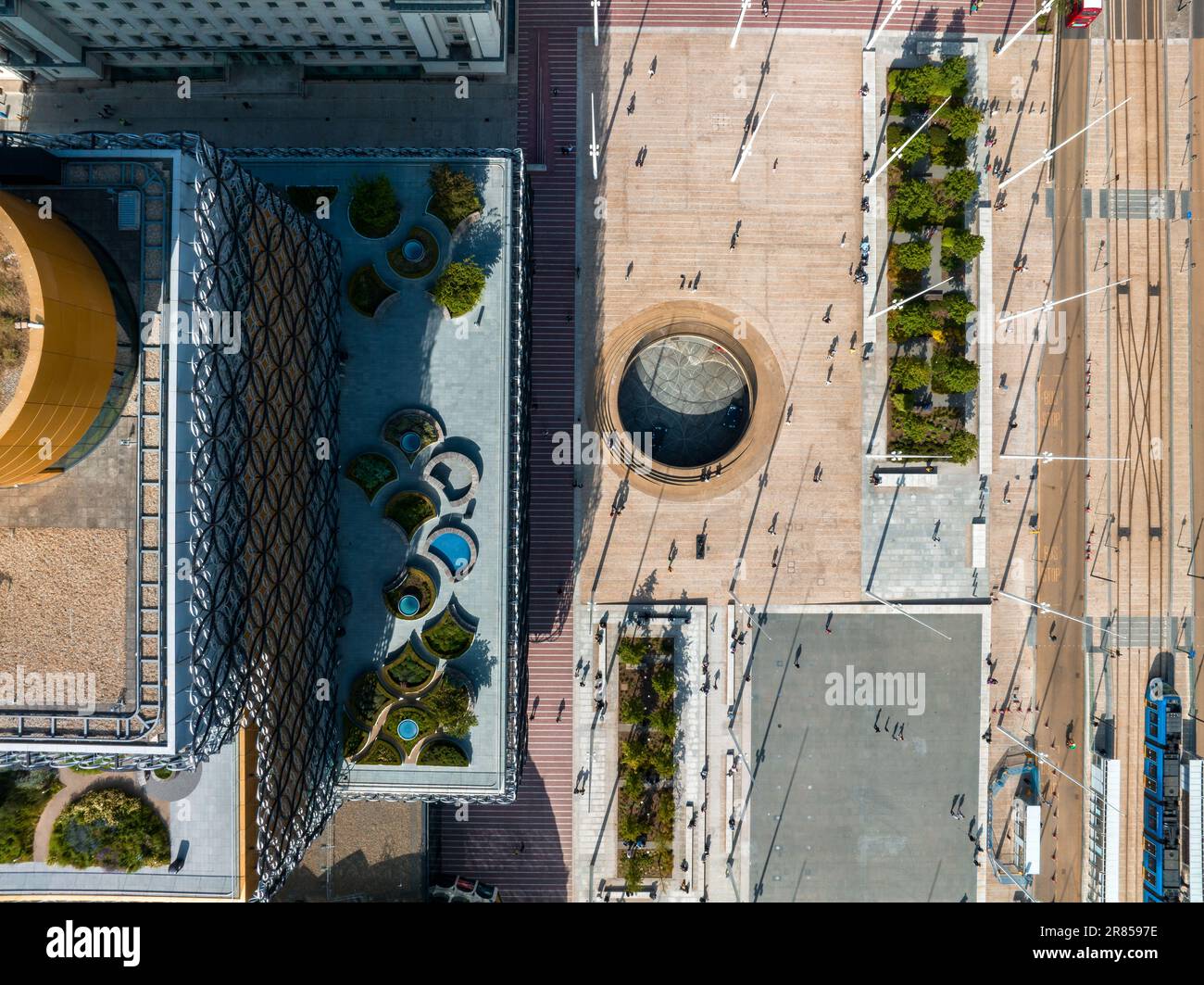 Aerial view of the library of Birmingham, Baskerville House, Centenary ...