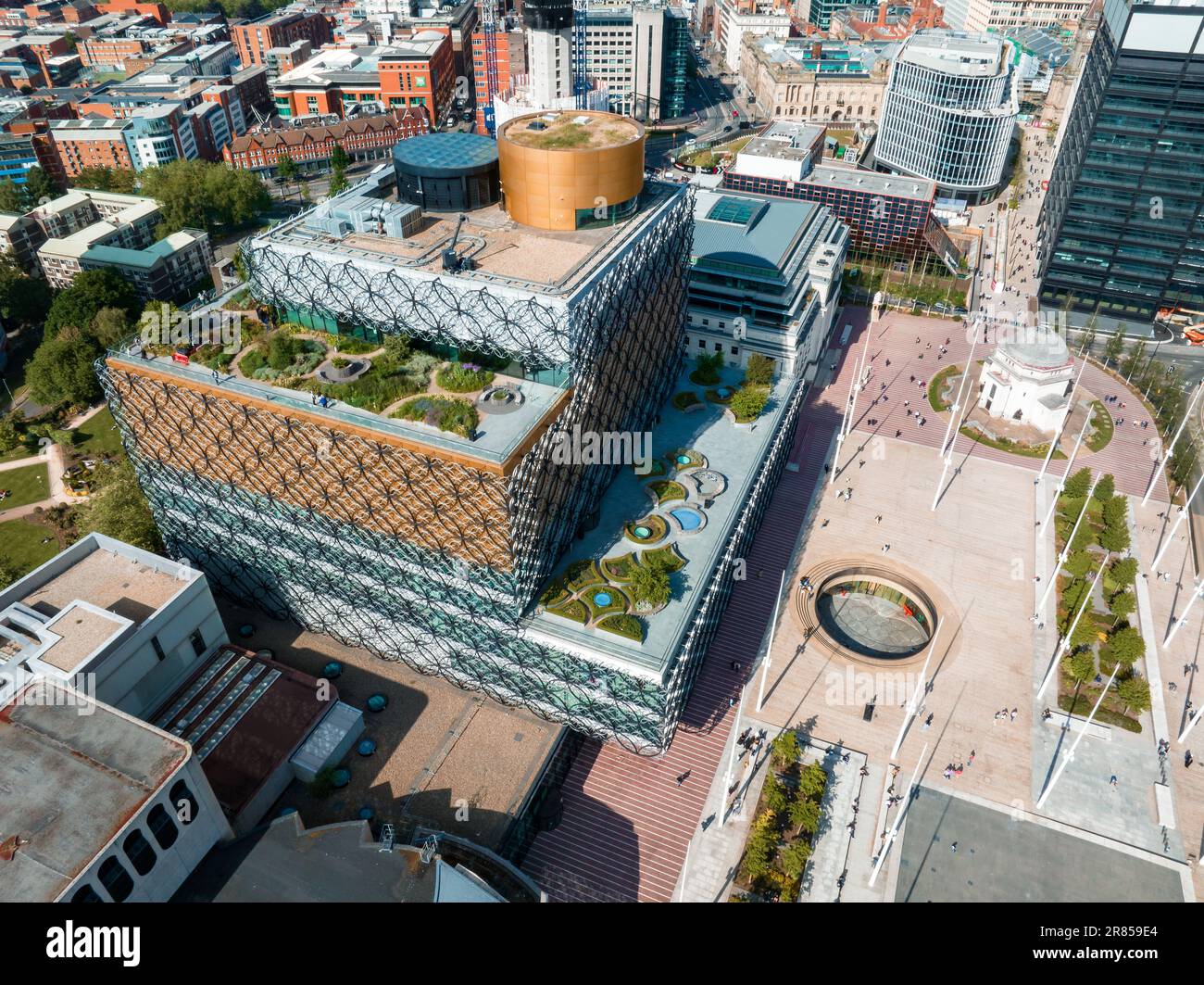 Aerial view of the library of Birmingham, Baskerville House, Centenary ...