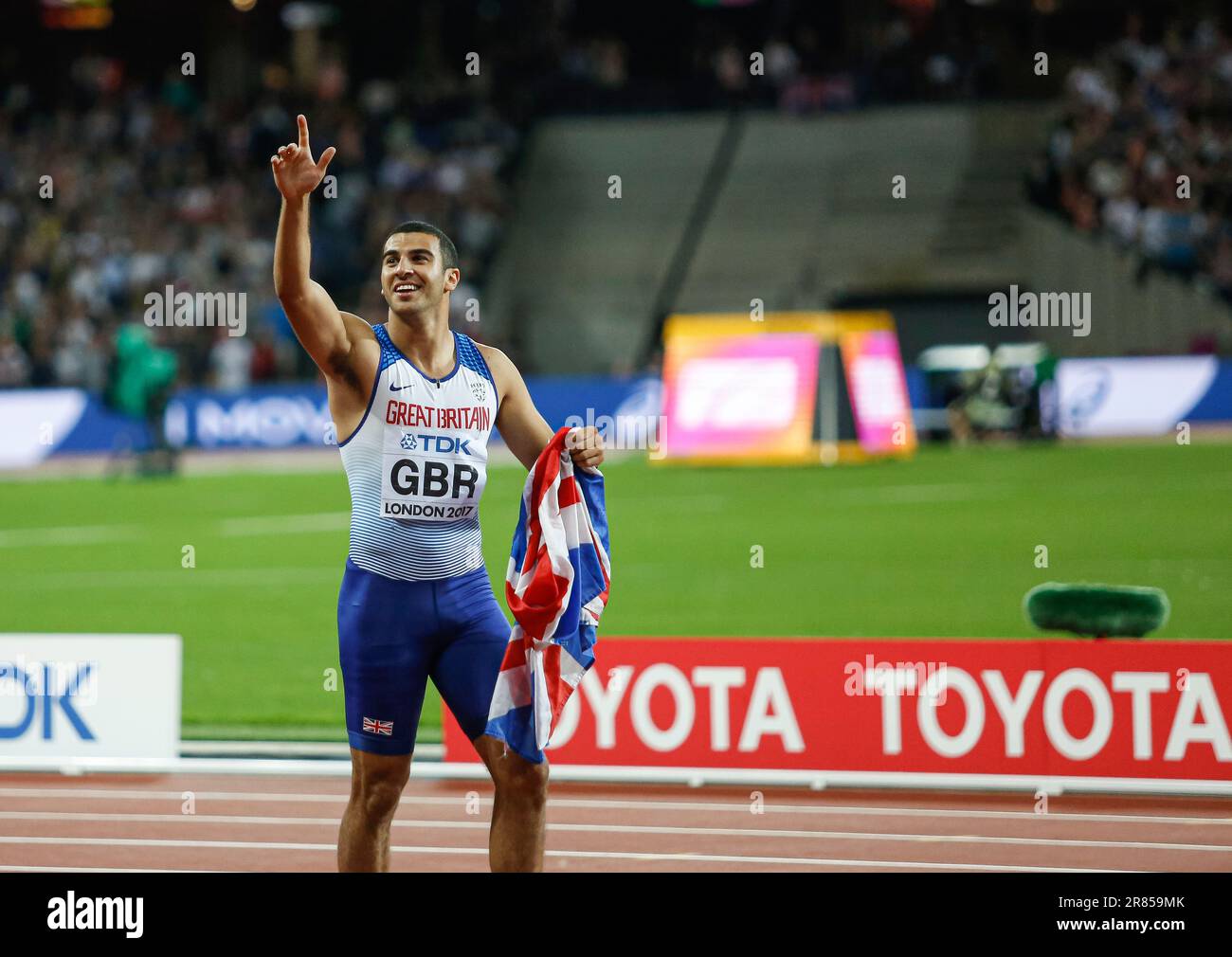 Jimmy VICAUT participating in the 4x100m relay at the World Athletics ...