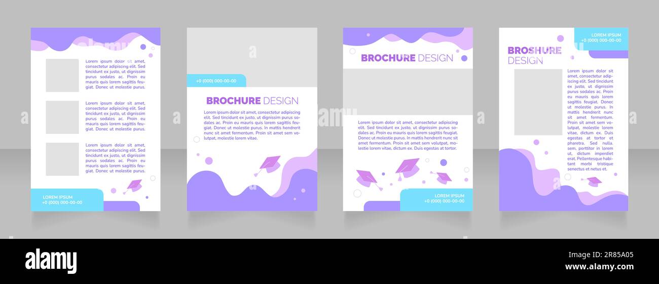 Attending classes at college blank brochure layout design Stock Vector ...