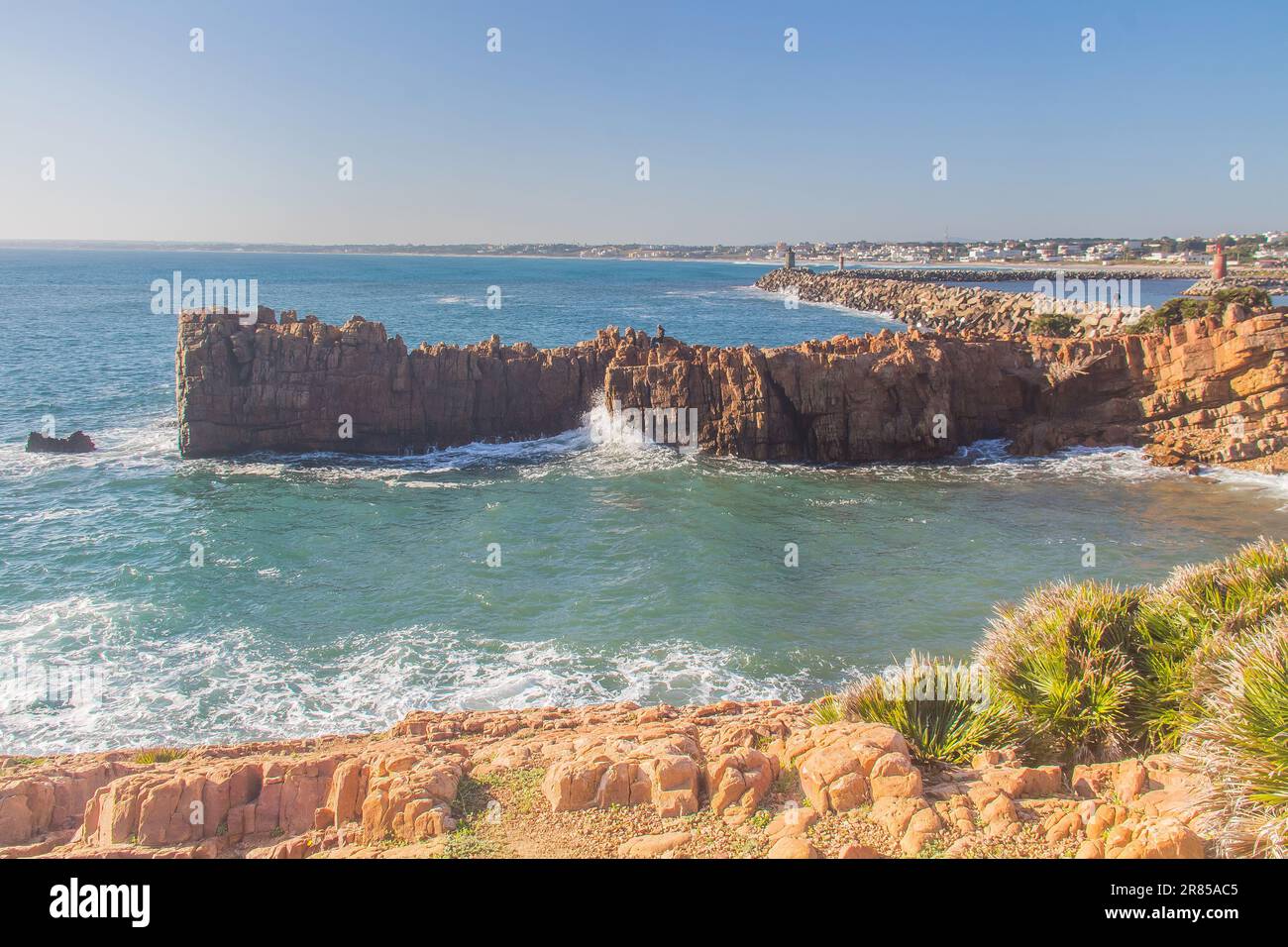 Beach and Mountains under a Blue Sky at Crique Mteris, Haouaria ...