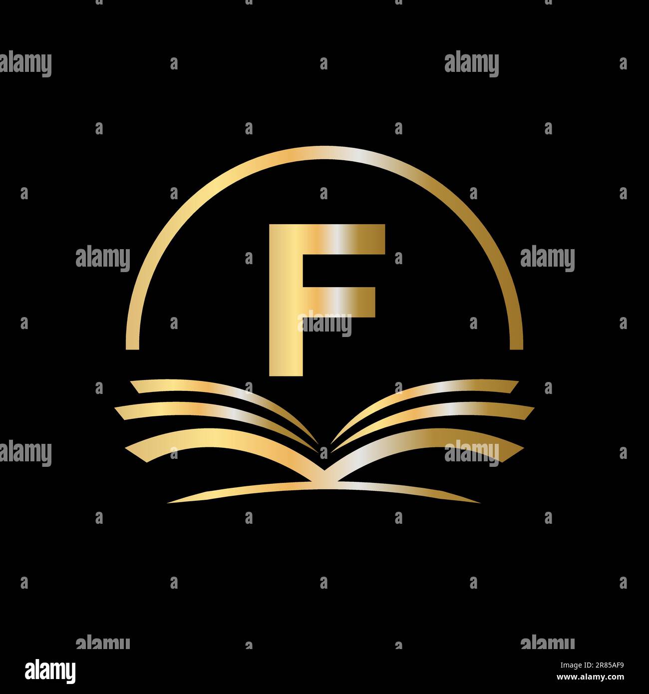 Initial Letter F Education Logo Book Concept. University, Academy ...