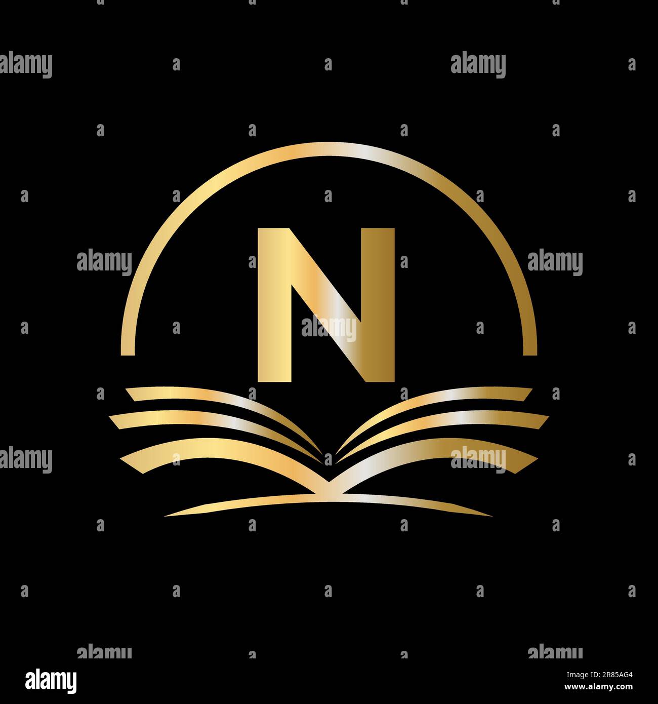 Initial Letter N Education Logo Book Concept. University, Academy ...