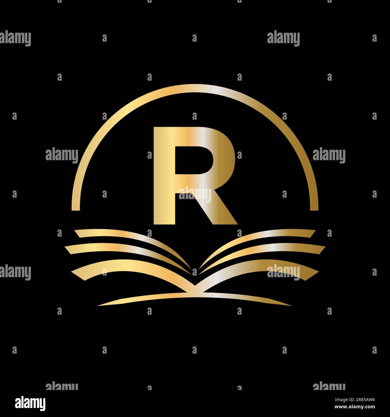 Initial Letter R Education Logo Book Concept. University, Academy ...