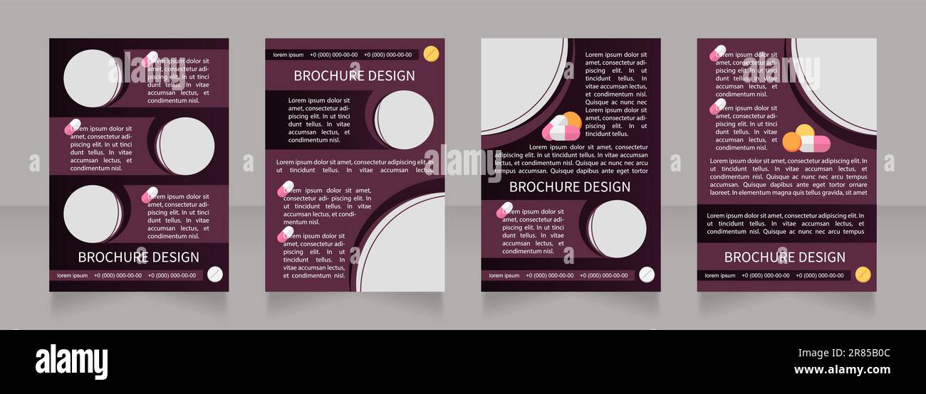Respiratory system medication promotional blank brochure layout design ...