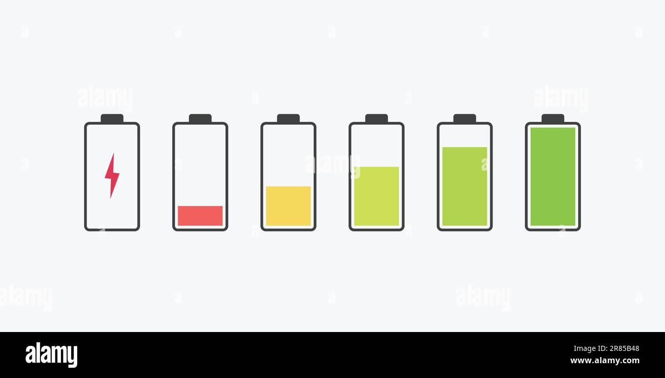 transparent battery icon set on white back Stock Vector Image & Art - Alamy
