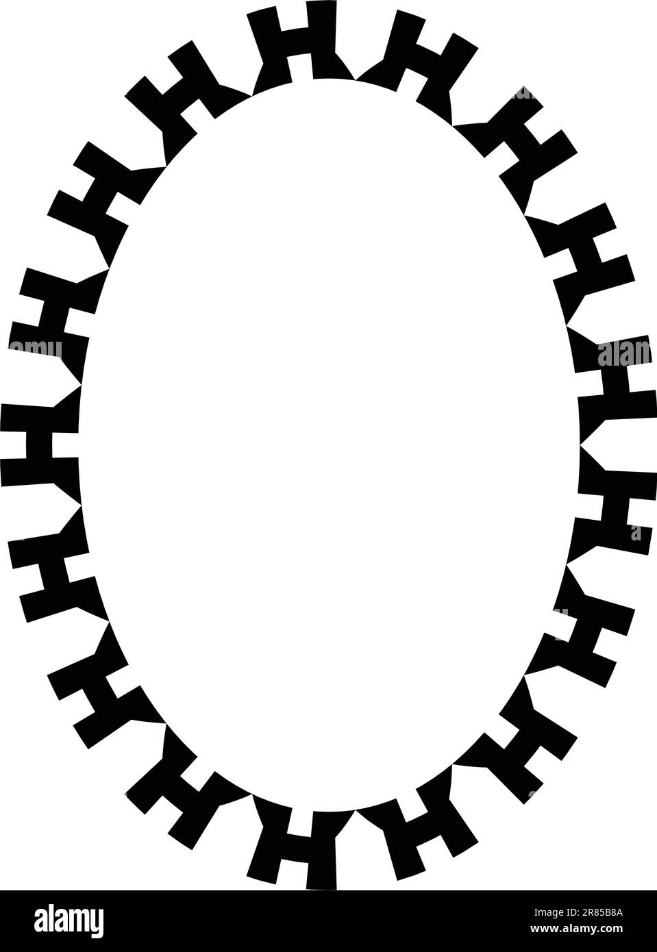 Oval frame round border design shape icon for decorative vintage doodle ...