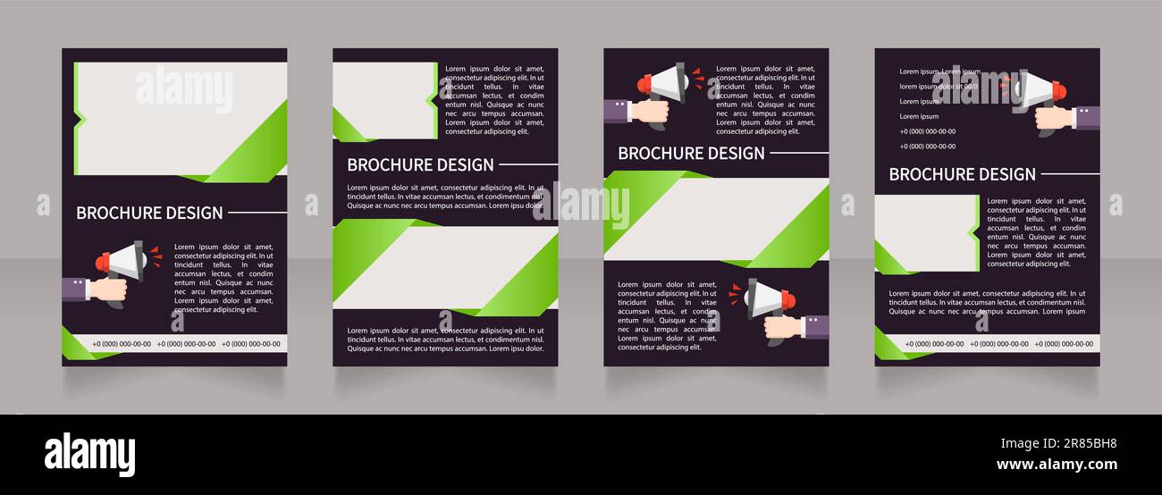 Employment contract signing blank brochure layout design Stock Vector ...