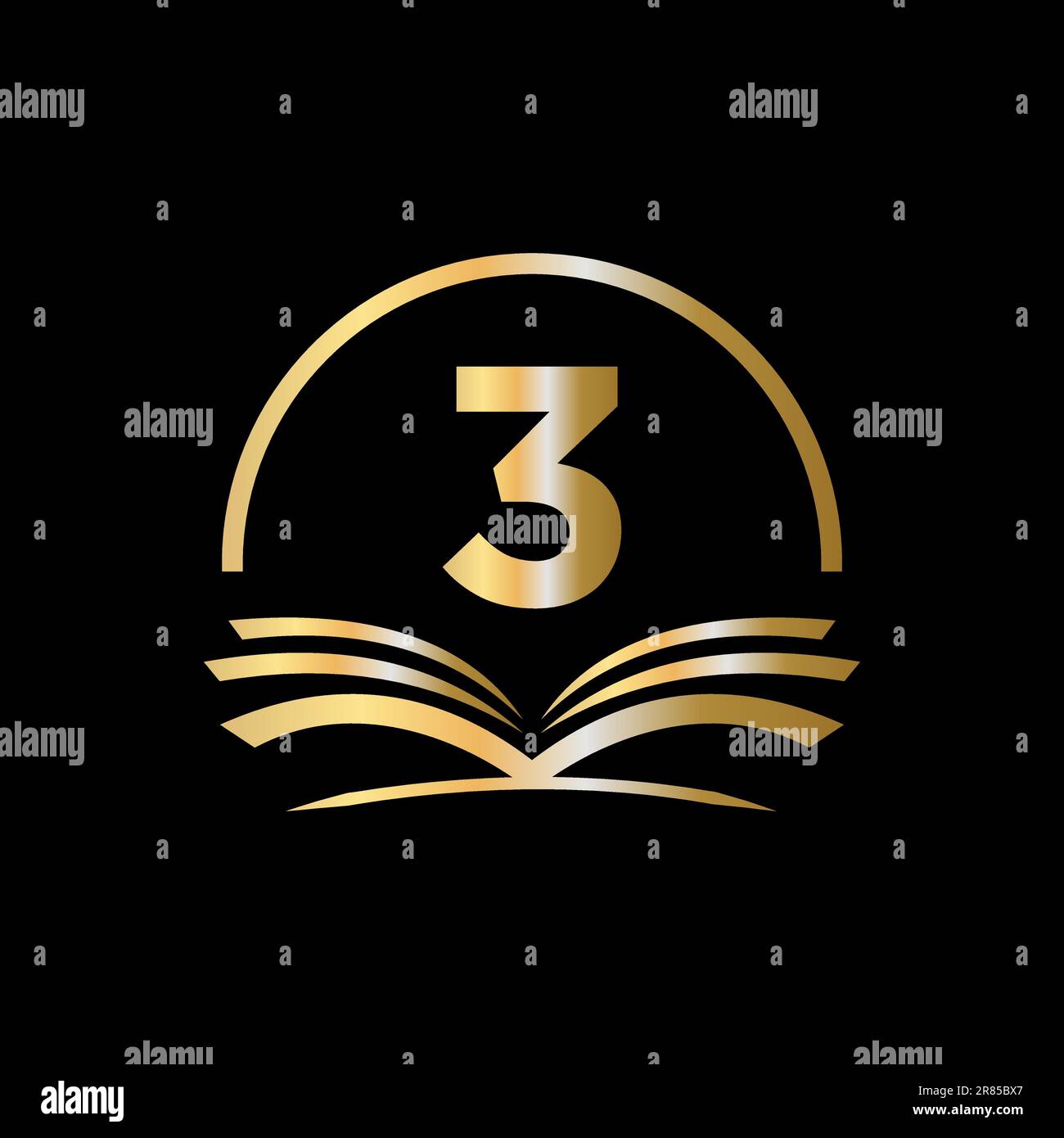 Initial Letter 3 Education Logo Book Concept. University, Academy ...