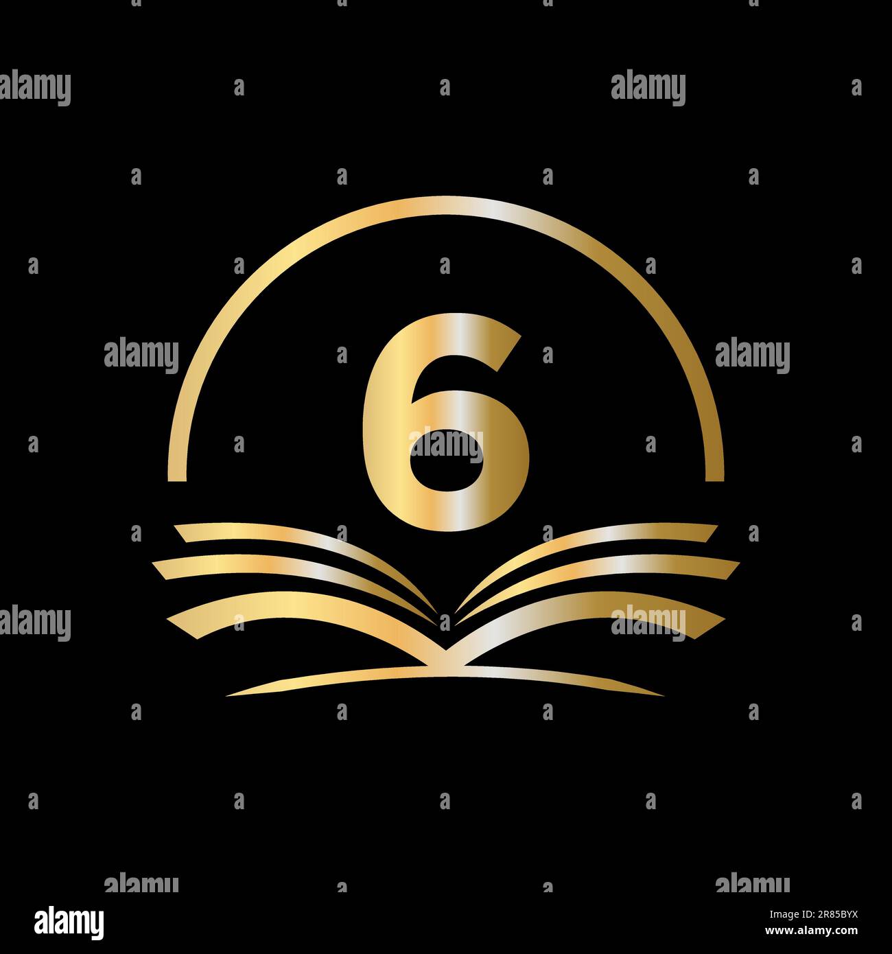 Initial Letter 6 Education Logo Book Concept. University, Academy ...