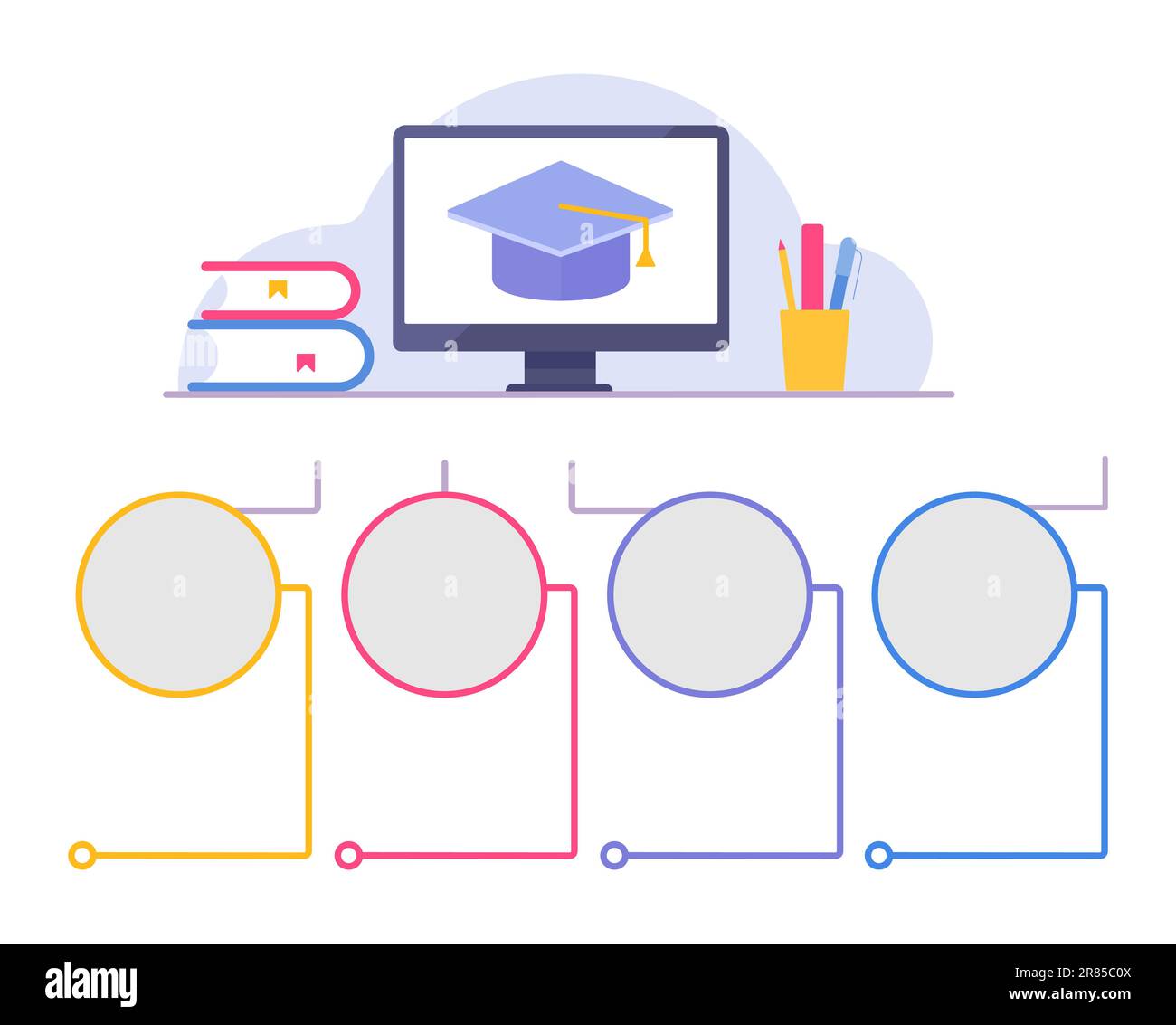 Learning from home infographic chart design element set Stock Vector ...