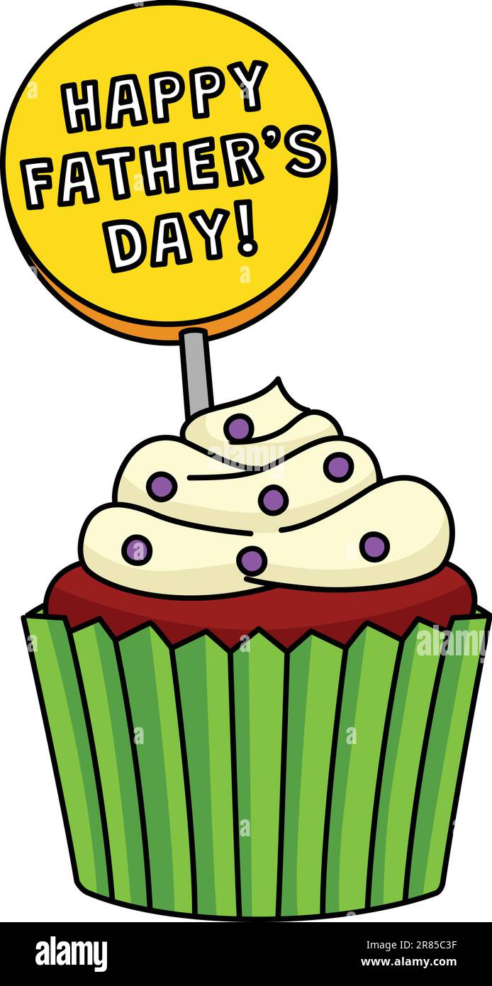 Happy Fathers Day Cake Cartoon Colored Clipart Stock Vector Image & Art ...