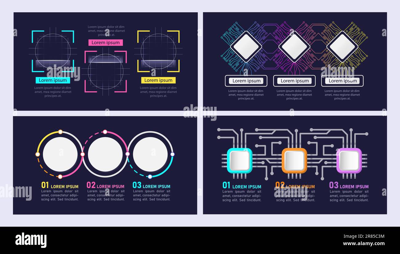 Digital technology for manufacturing infographic chart design template ...
