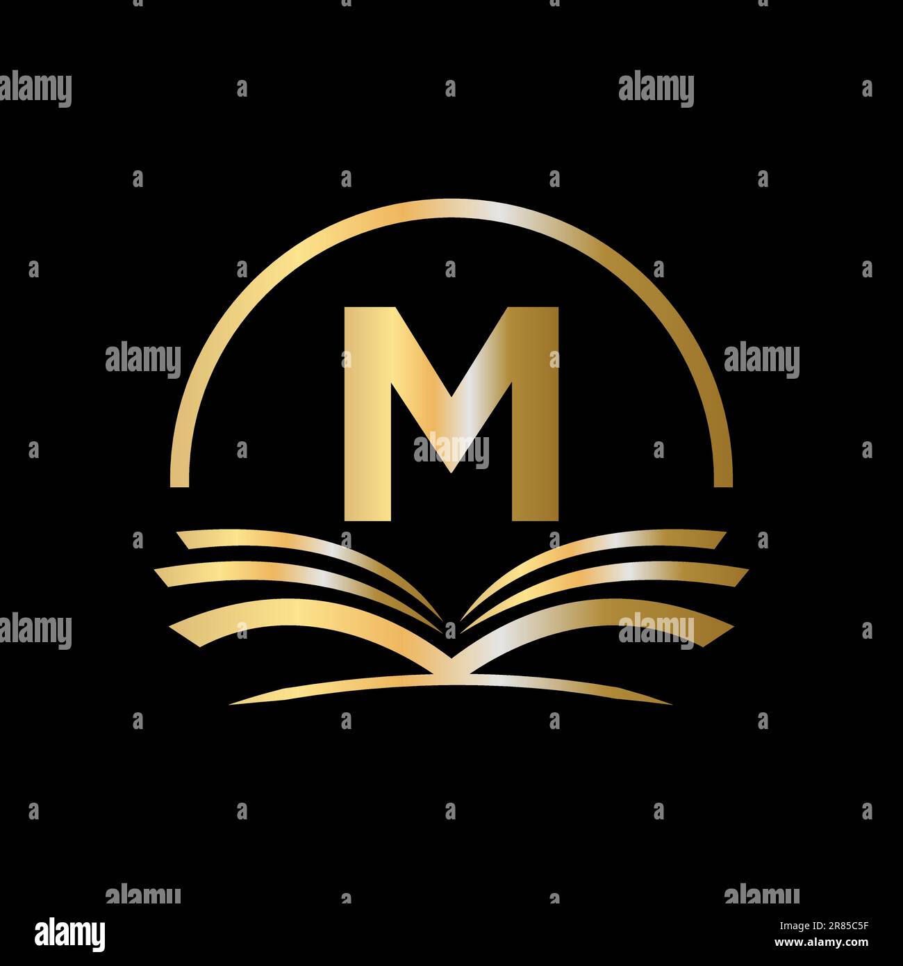 Initial Letter M Education Logo Book Concept. University, Academy ...