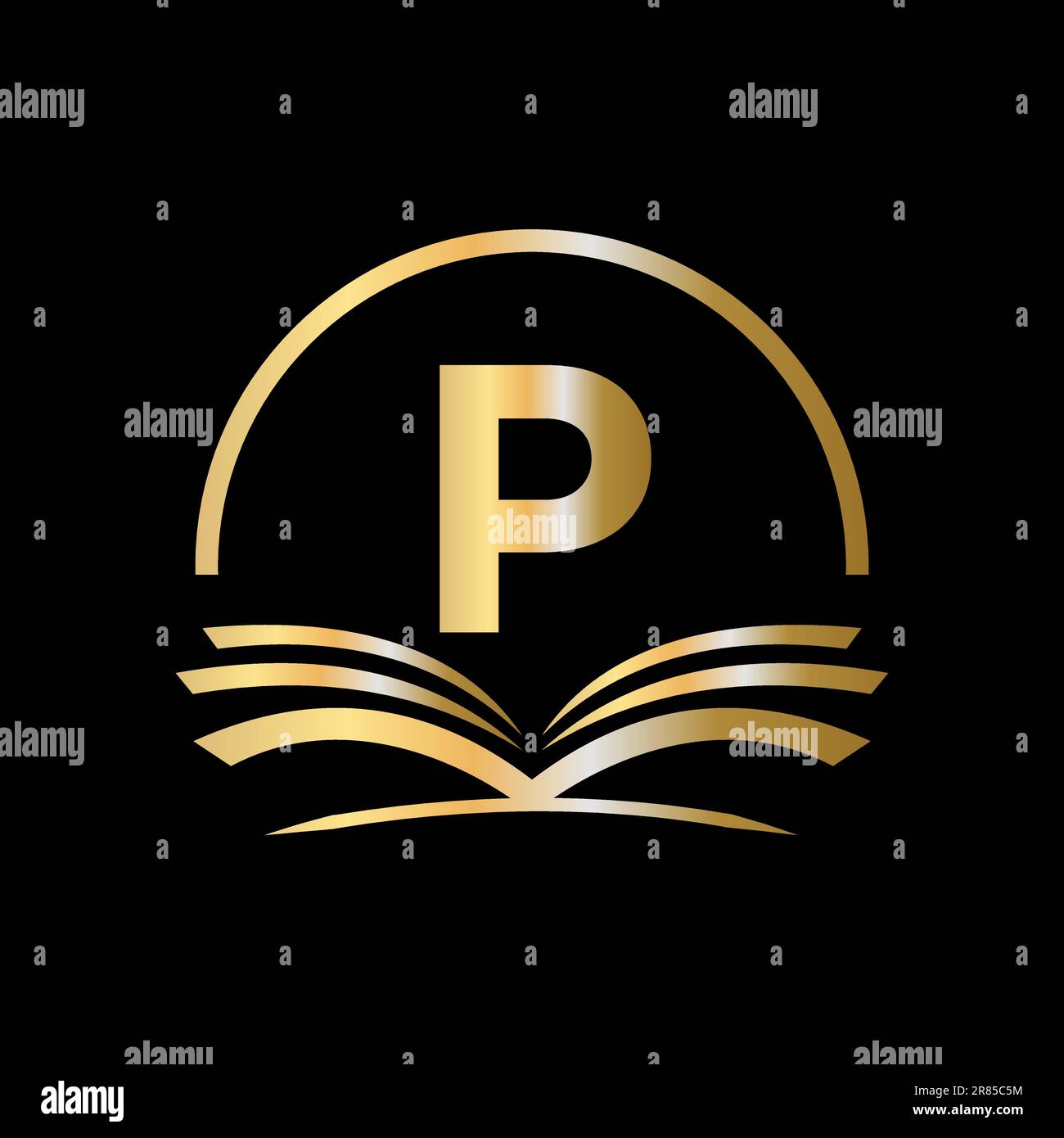 Initial Letter P Education Logo Book Concept. University, Academy ...