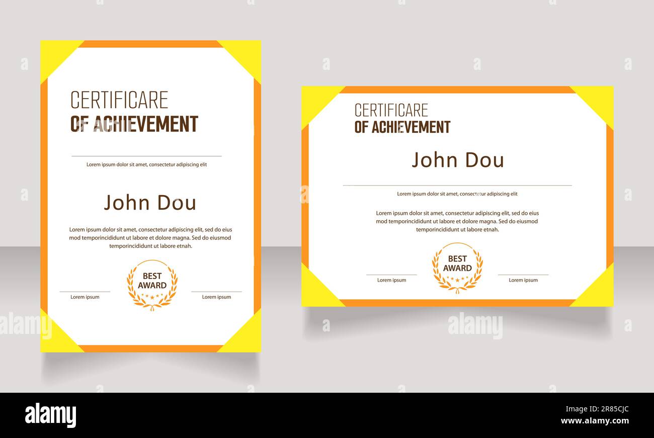 Achievement certificate design template set Stock Vector Image & Art ...