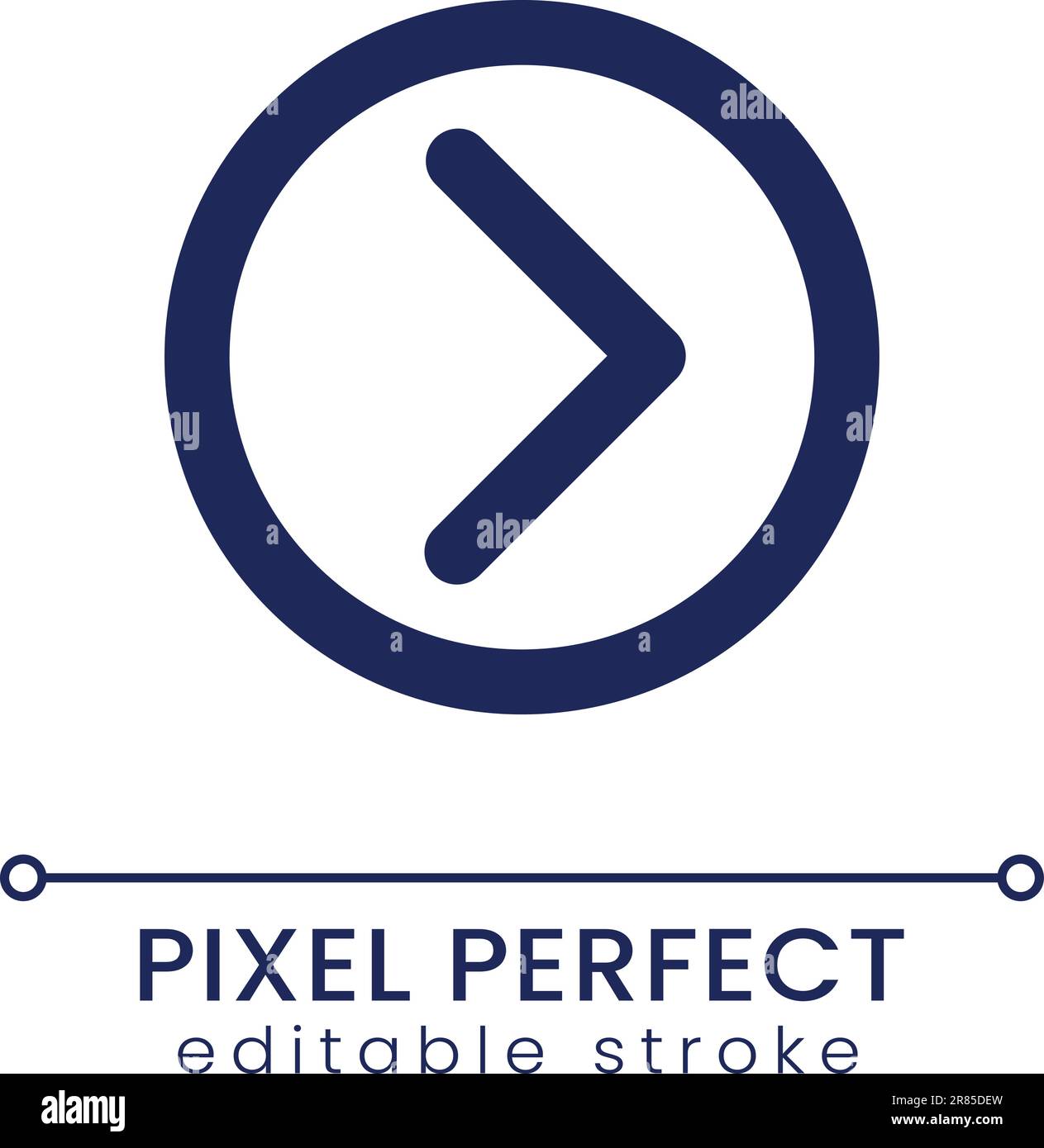 Right direction pointer pixel perfect linear ui icon Stock Vector Image & Art - Alamy