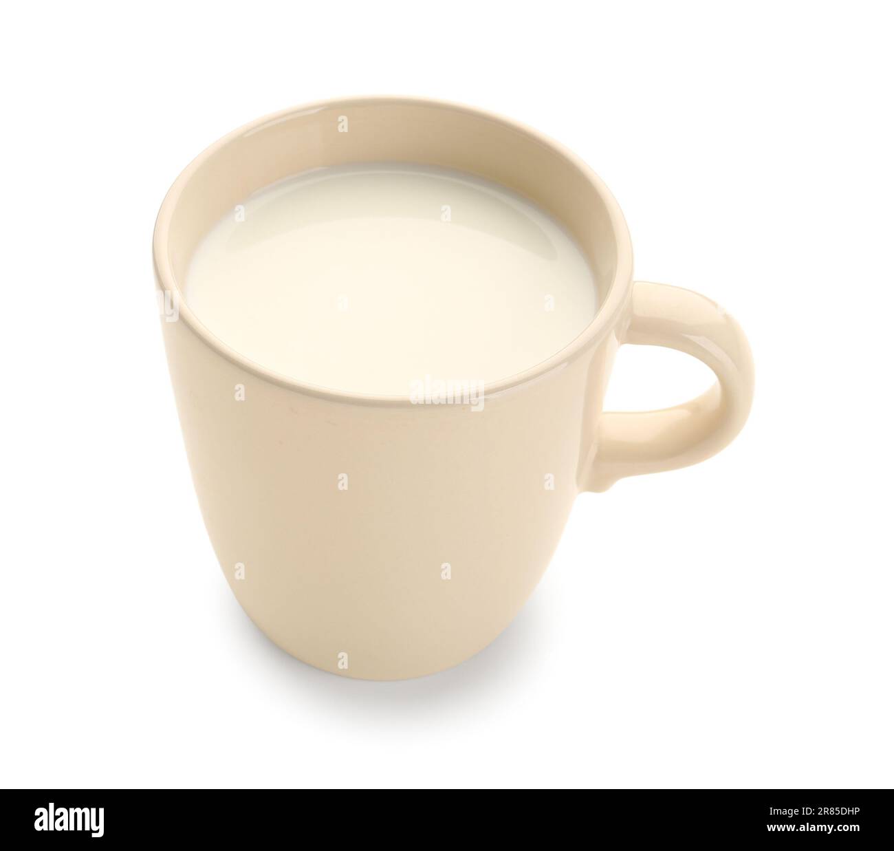 Cup of milk on white background Stock Photo - Alamy