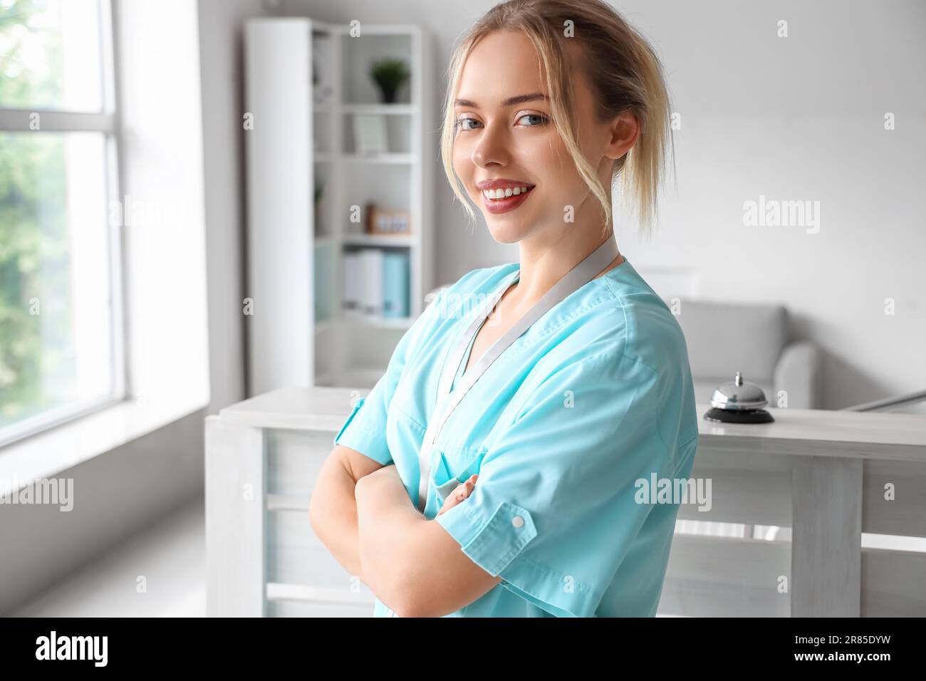 Female medical intern in clinic Stock Photo - Alamy