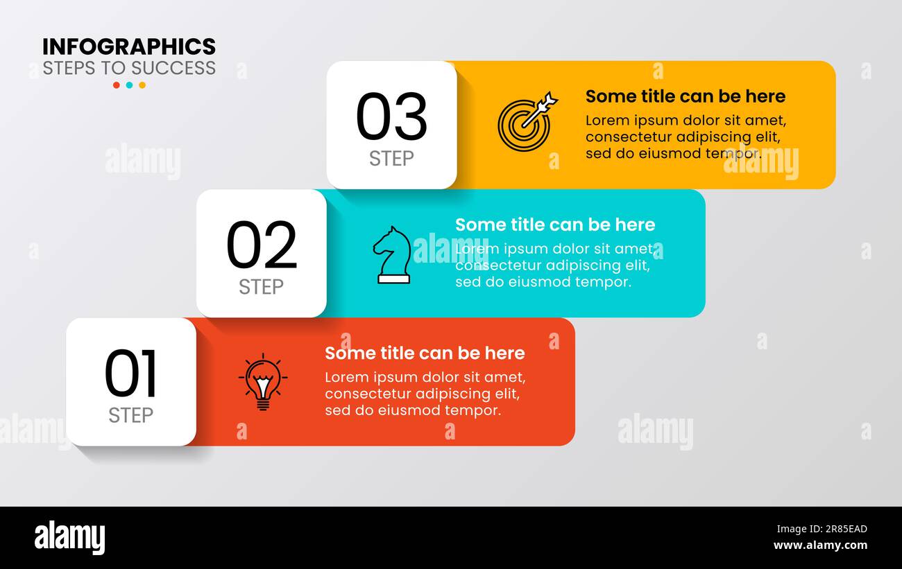 Infographic template with icons and 3 options or steps. Stairs. Can be used for workflow layout ...