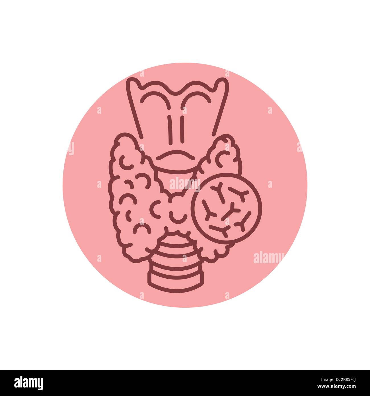 Thyroid black line icon. Autoimmune diseases. Pictogram for web page ...