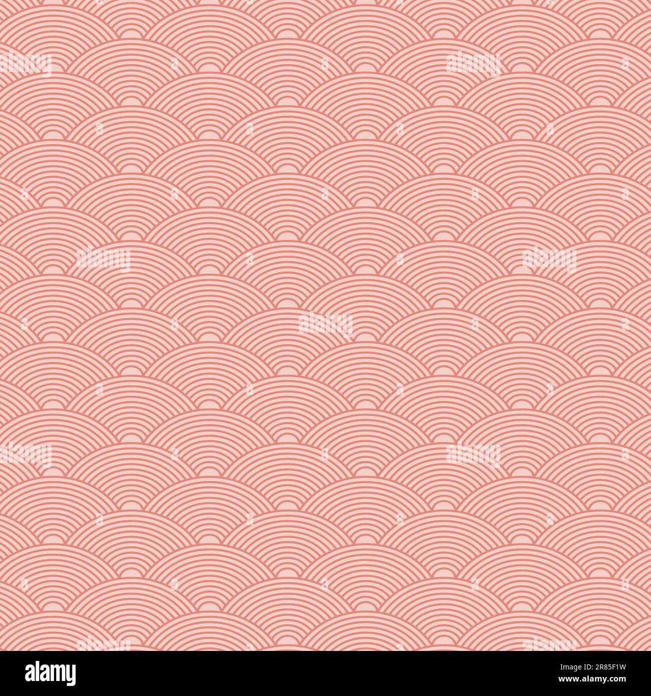 Pastel pink japanese style wave design pattern background Stock Vector ...