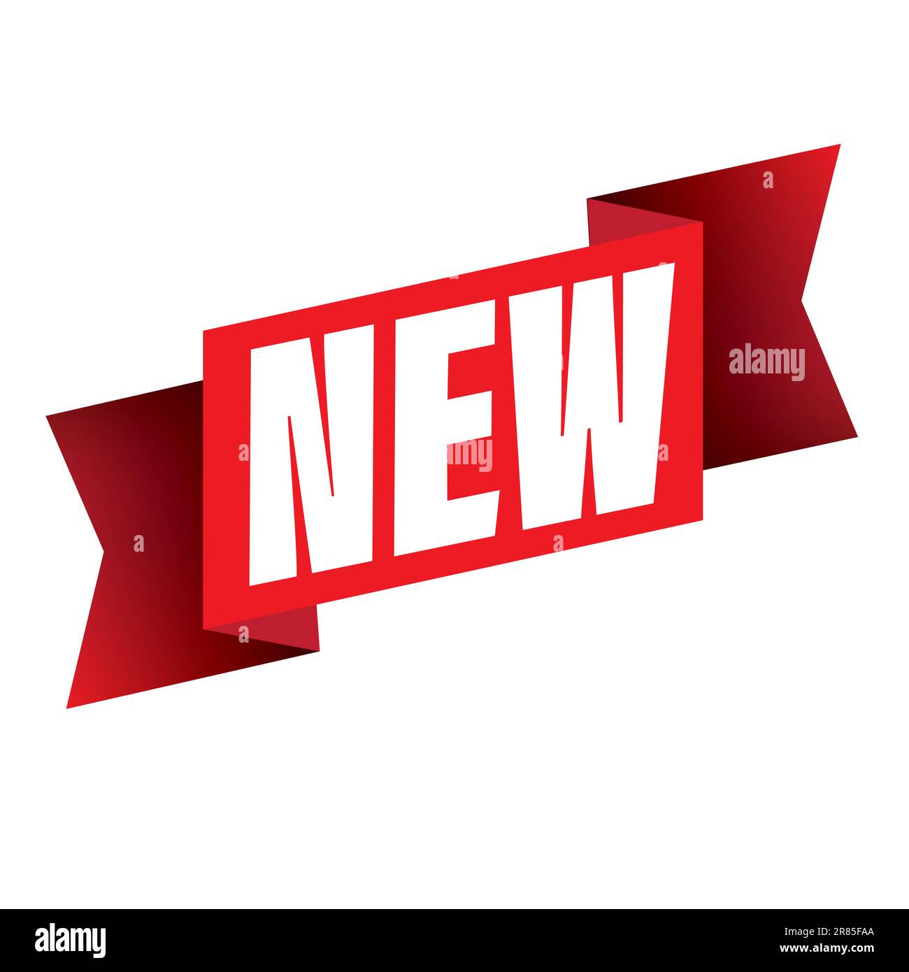 New label red ribbon sign Stock Vector Image & Art - Alamy