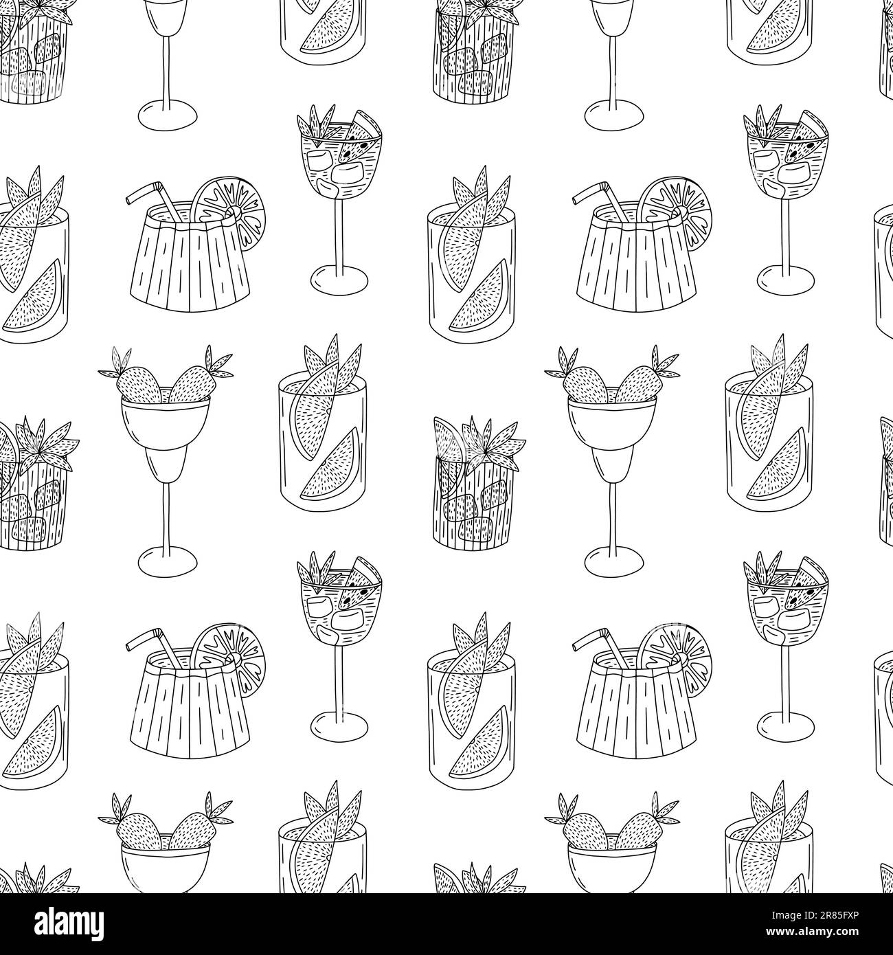 Vector alcoholic cocktails pattern Stock Vector Image & Art - Alamy
