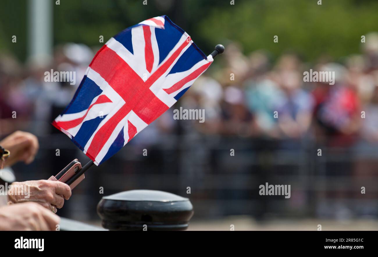 Waving Union Jack Trooping The Colour Color 2023 Stock Photo - Alamy