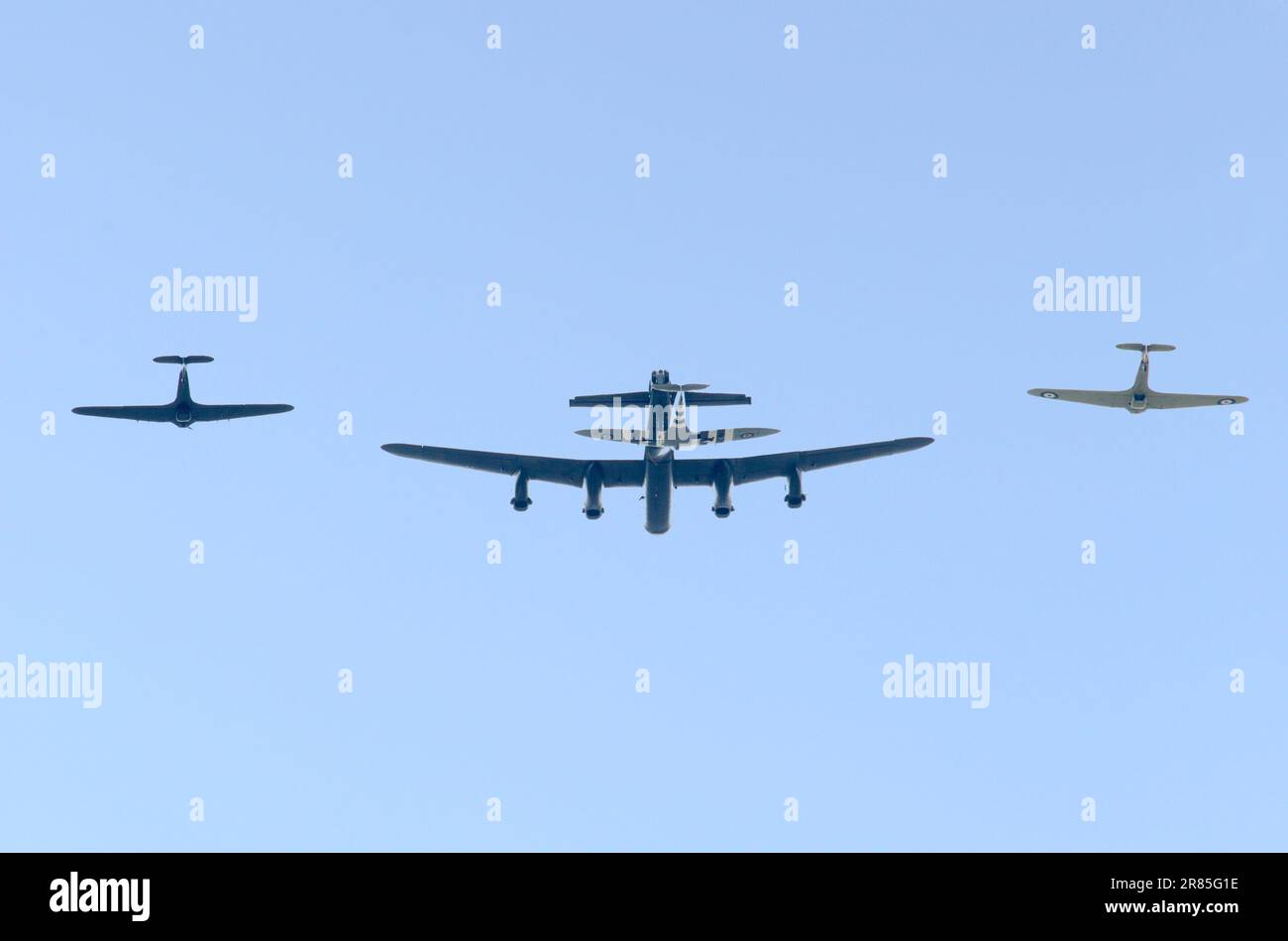 Lancaster Spitfire and 2 Hurricane Aircraft Flypast Trooping The Colour Color 2023 Stock Photo ...