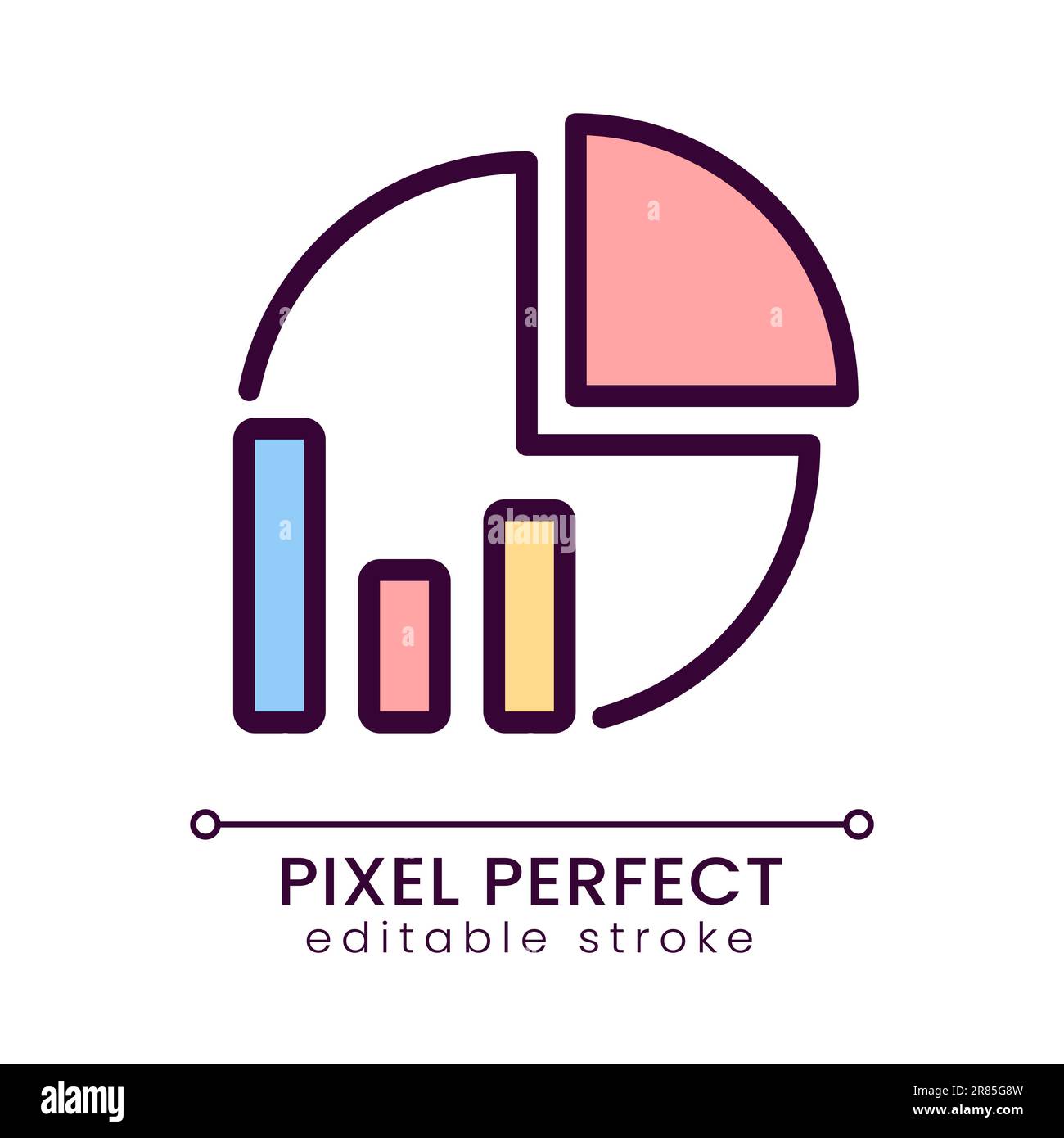Pie chart pixel perfect RGB color icon Stock Vector Image & Art - Alamy