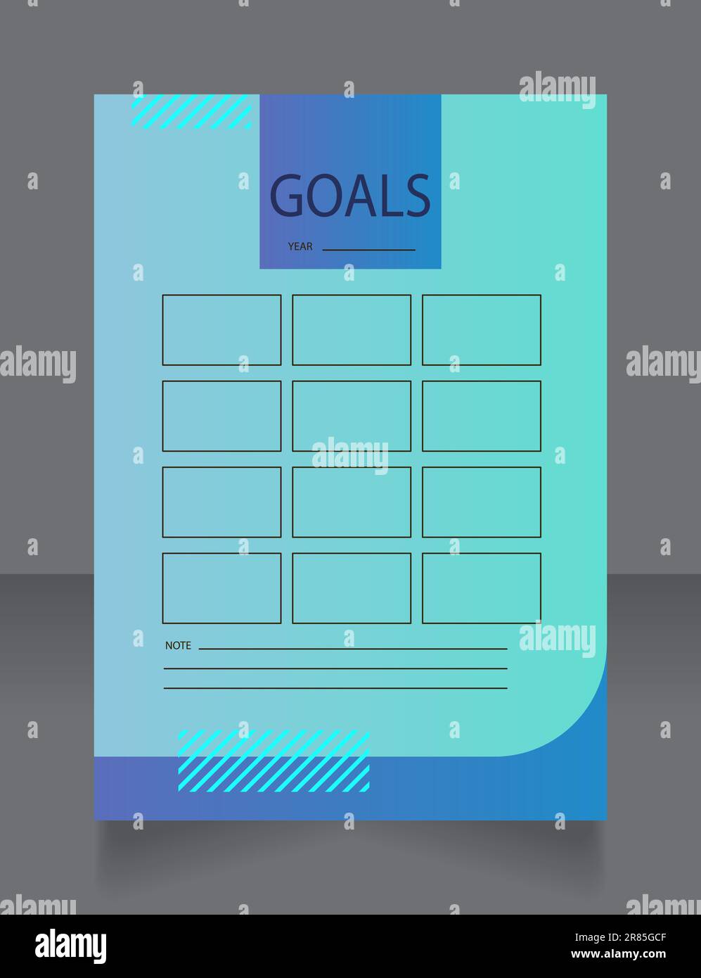 Choose goals for next year worksheet design template Stock Vector Image ...