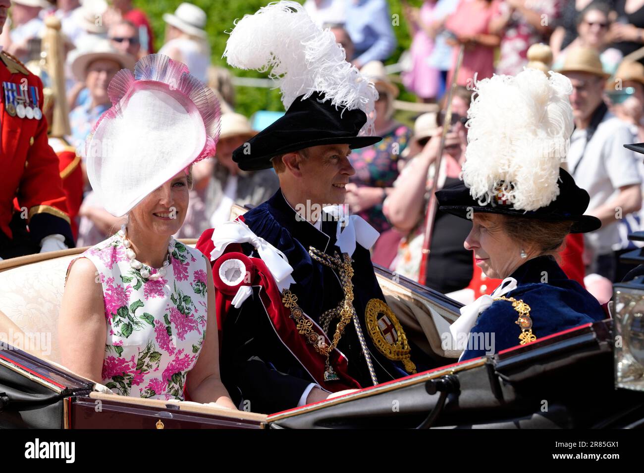 The Duke and Duchess of Edinburgh and the Princess Royal (right) depart ...