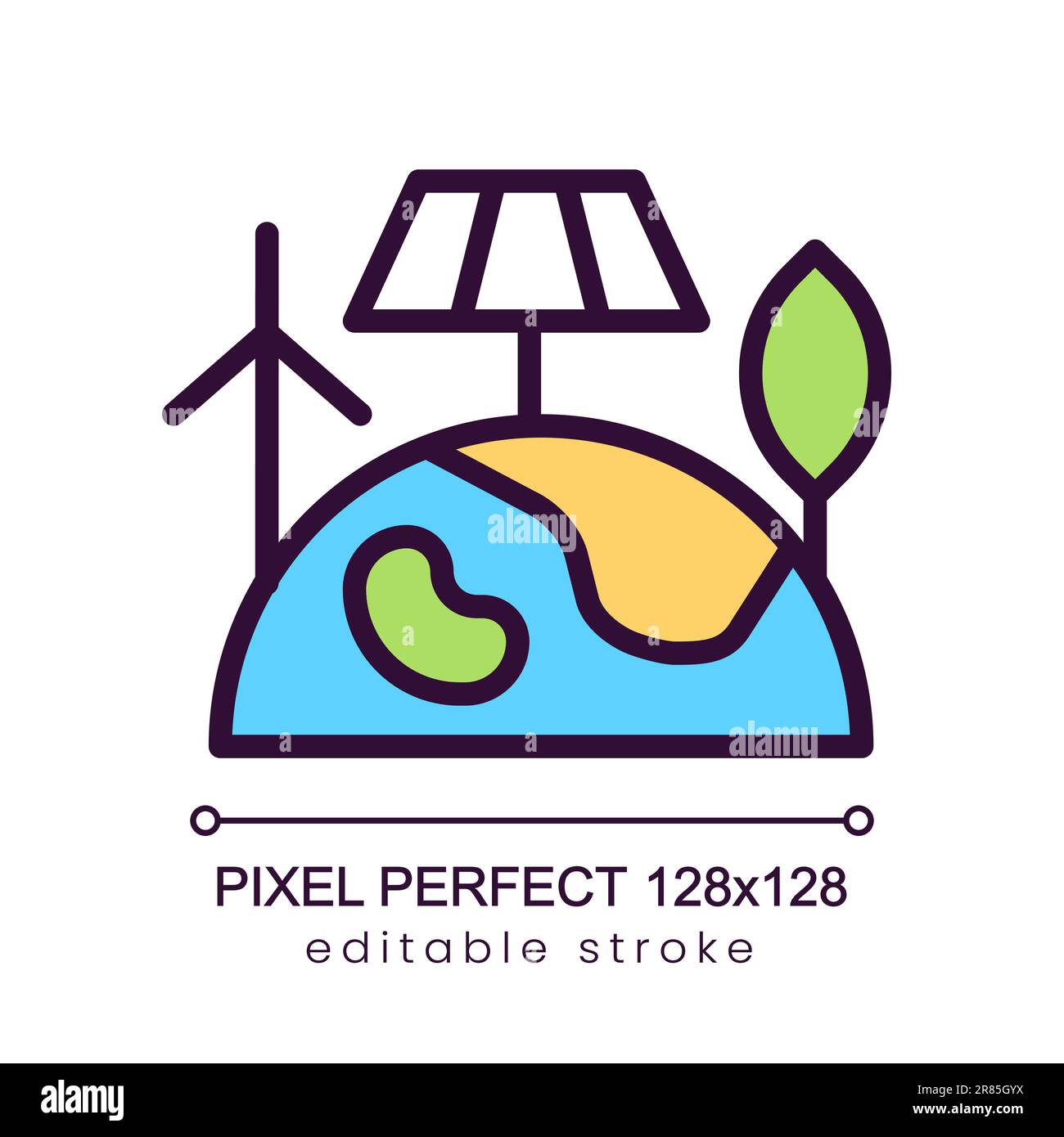 Renewable energy pixel perfect RGB color icon Stock Vector Image & Art ...
