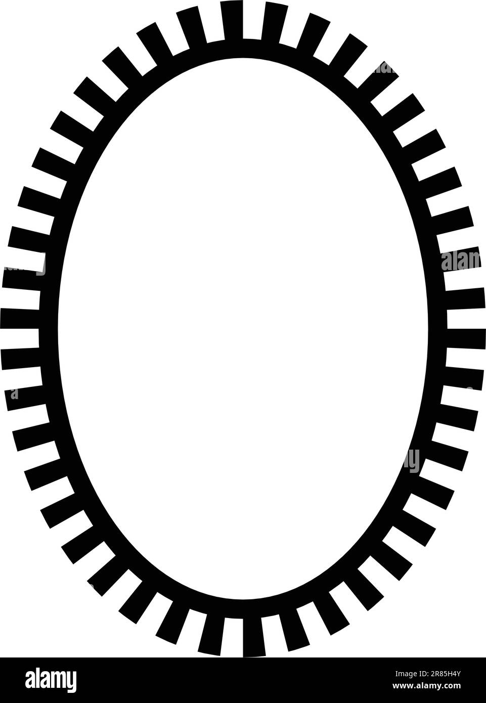 Oval frame round border design shape icon for decorative vintage doodle ...